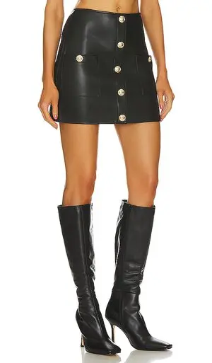 L'Agence Truman Mini Skirt - Black