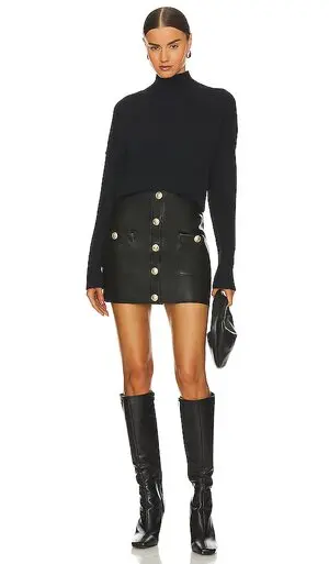 L'Agence Truman Mini Skirt - Black