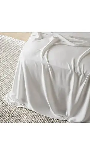 ETTITUDE Full Signature Sateen Sheet Set In White - Cloud
