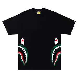 A BATHING APE Color Camo Side Shark Tee /green - Black
