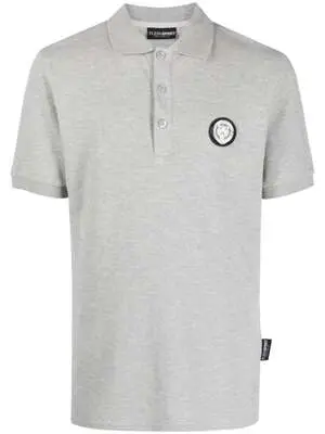 PLEIN SPORT Ss Thunder Tiger Cotton Polo Shirt - Grey