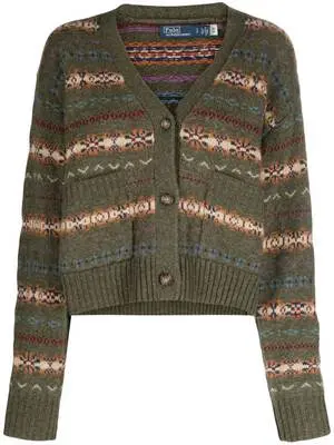 RALPH LAUREN Fair Isle Wool-Cashmere Cardigan