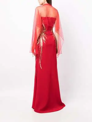 SAIID KOBEISY Sequin-embellished Strapless Gown