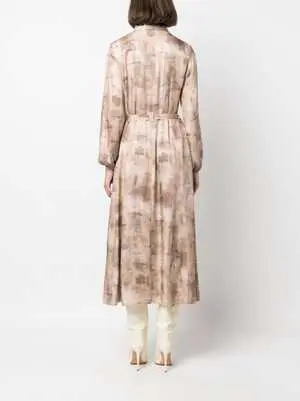 Peserico Belted Button-up Midi Dress - Neutrals