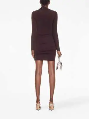 Off-White Stamp Twist-detail Minidress - Brown