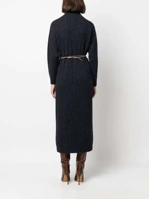 Peserico Roll-neck Tricot Midi Dress