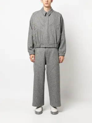 SAGE NATION Panelled Zipped Bomber Jacket
