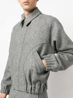SAGE NATION Panelled Zipped Bomber Jacket