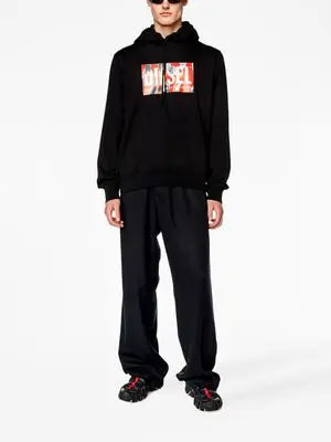 DIESEL® Logo Print Hoodie - Black