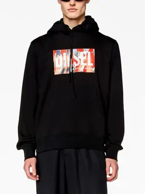 DIESEL® Logo Print Hoodie - Black