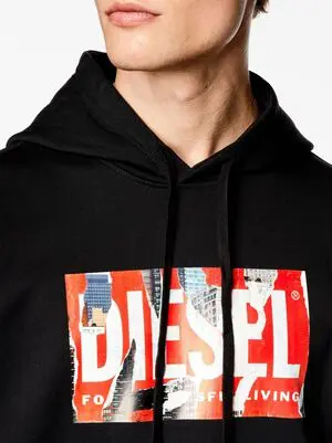DIESEL® Logo Print Hoodie - Black