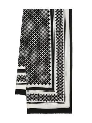 BY MALENE BIRGER Julee Patterned-intarsia Wool Scarf - Black