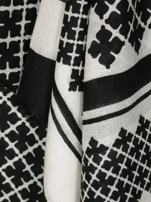 BY MALENE BIRGER Julee Patterned-intarsia Wool Scarf - Black