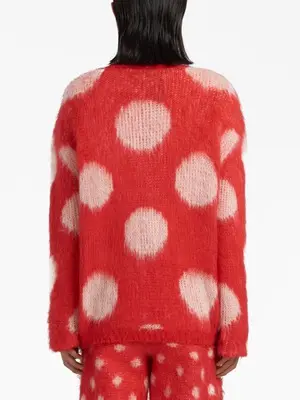 Marni Polka-dot Intarsia Jumper - Red