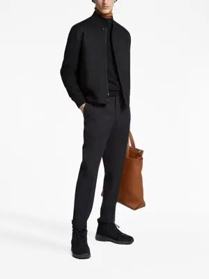 Zegna Oasi Cashmere Bomber Jacket - Black