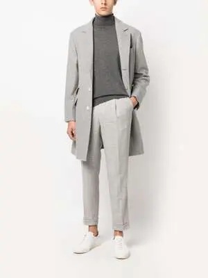 Brunello Cucinelli Plaid Wool-blend Tapered Trousers