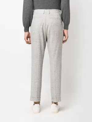 Brunello Cucinelli Plaid Wool-blend Tapered Trousers