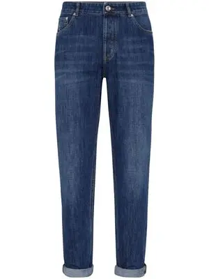 Brunello Cucinelli Mid-rise Tapered Jeans - Blue
