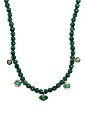 SYDNEY EVAN 14kt Yellow Gold, Malachite And Diamond Necklace - Green