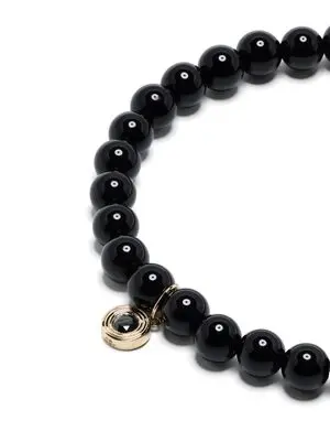 SYDNEY EVAN 14kt Yellow Gold Charm Onyx Bracelet