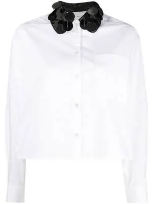 TELA Sequin-detailed Cotton Shirt
