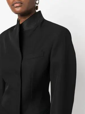 ARMARIUM Collarless Virgin Wool Blazer