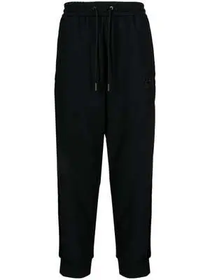 Giorgio Armani Logo-embroidered Tapered Track Pants - Black
