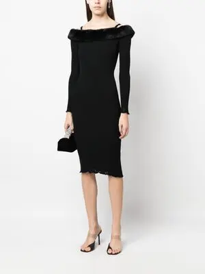 Blumarine Off-shoulder Midi Dress