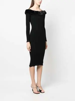Blumarine Off-shoulder Midi Dress
