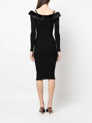 Blumarine Off-shoulder Midi Dress