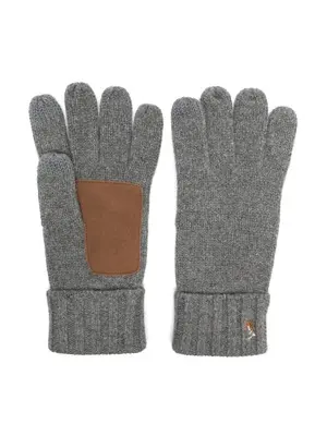 Polo Ralph Lauren Wool Gloves With Embroidered Logo - Grey