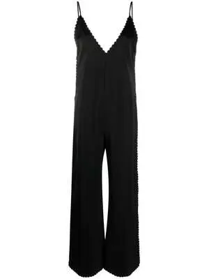 JIL SANDER V-neck Sleeveless Jumpsuit - Black