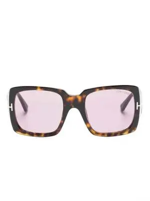 TOM FORD Tortoiseshell Square Frame Sunglasses - Brown