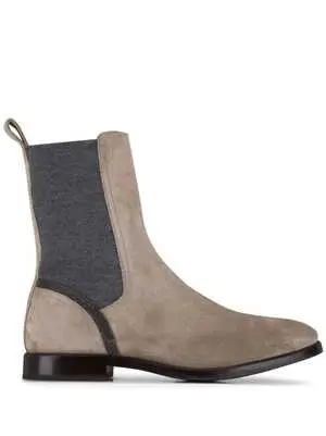 Brunello Cucinelli Embellished Chelsea Suede Boots