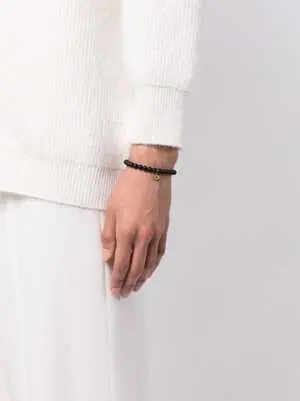 SYDNEY EVAN 14kt Yellow Gold Onyx Beaded Bracelet