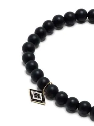 SYDNEY EVAN 14kt Yellow Gold Onyx Beaded Bracelet