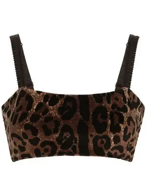 Dolce & Gabbana Leopard-print Crop Top - Brown