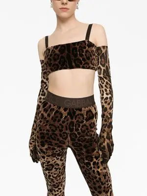 Dolce & Gabbana Leopard-print Crop Top - Brown