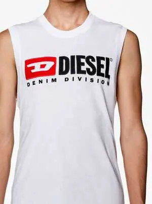 DIESEL® T-isco-div Cotton Tank Top - White