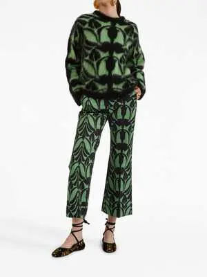 La DoubleJ Intarsia-knit Long-sleeve Jumper - Green