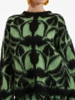 La DoubleJ Intarsia-knit Long-sleeve Jumper - Green