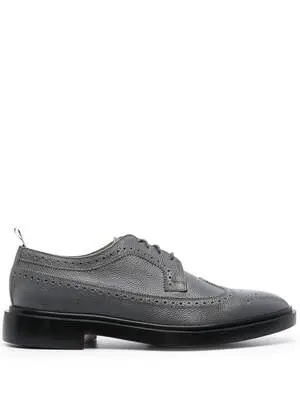 Thom Browne Almond-toe Leather Brogues - Grey