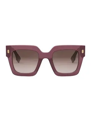 Fendi Roma 50mm Square Sunglasses Violet Brown