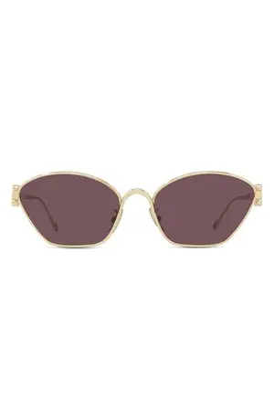 Loewe 57mm Cat Eye Sunglasses - Shiny Endura Gold / Violet