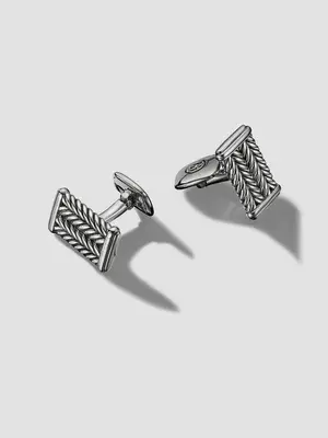 David Yurman Chevron Cufflinks In Sterling 22.8mm - Silver