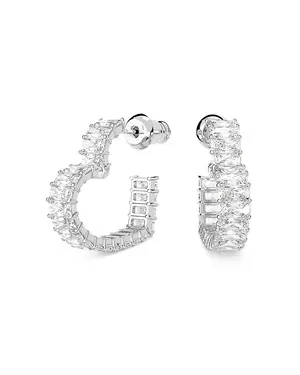 SWAROVSKI Matrix Heart Hoop Earrings - Silver