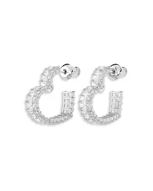 SWAROVSKI Matrix Heart Hoop Earrings - Silver