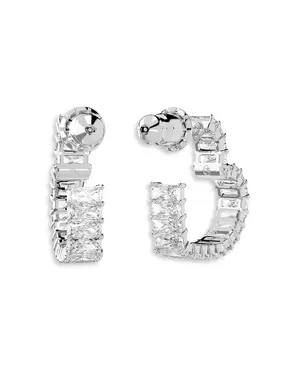 SWAROVSKI Matrix Heart Hoop Earrings - Silver
