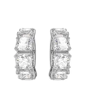 SWAROVSKI Matrix Square Crystal Clip On Hoop Earrings