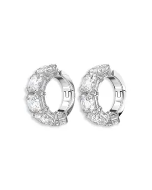 SWAROVSKI Matrix Square Crystal Clip On Hoop Earrings